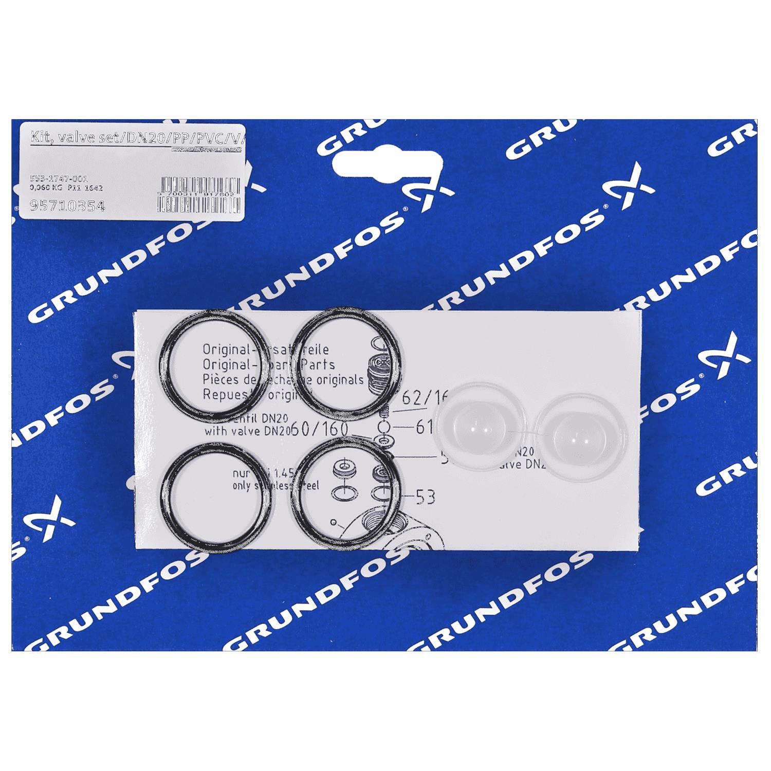 95710354 Grundfos - Kit, Valve DN20/PP/PVC/V/G | Pump Stop