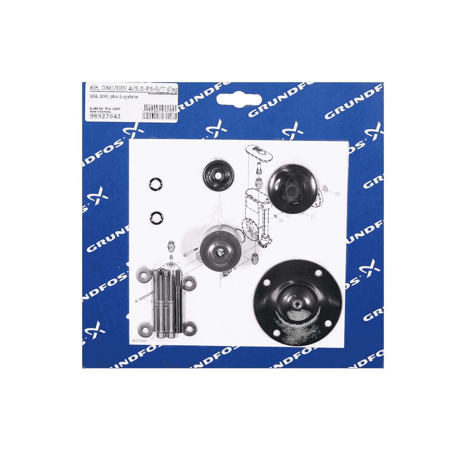 98337641 Grundfos - Kit, Diaphragm P3-V/T diaph. | Pump Stop