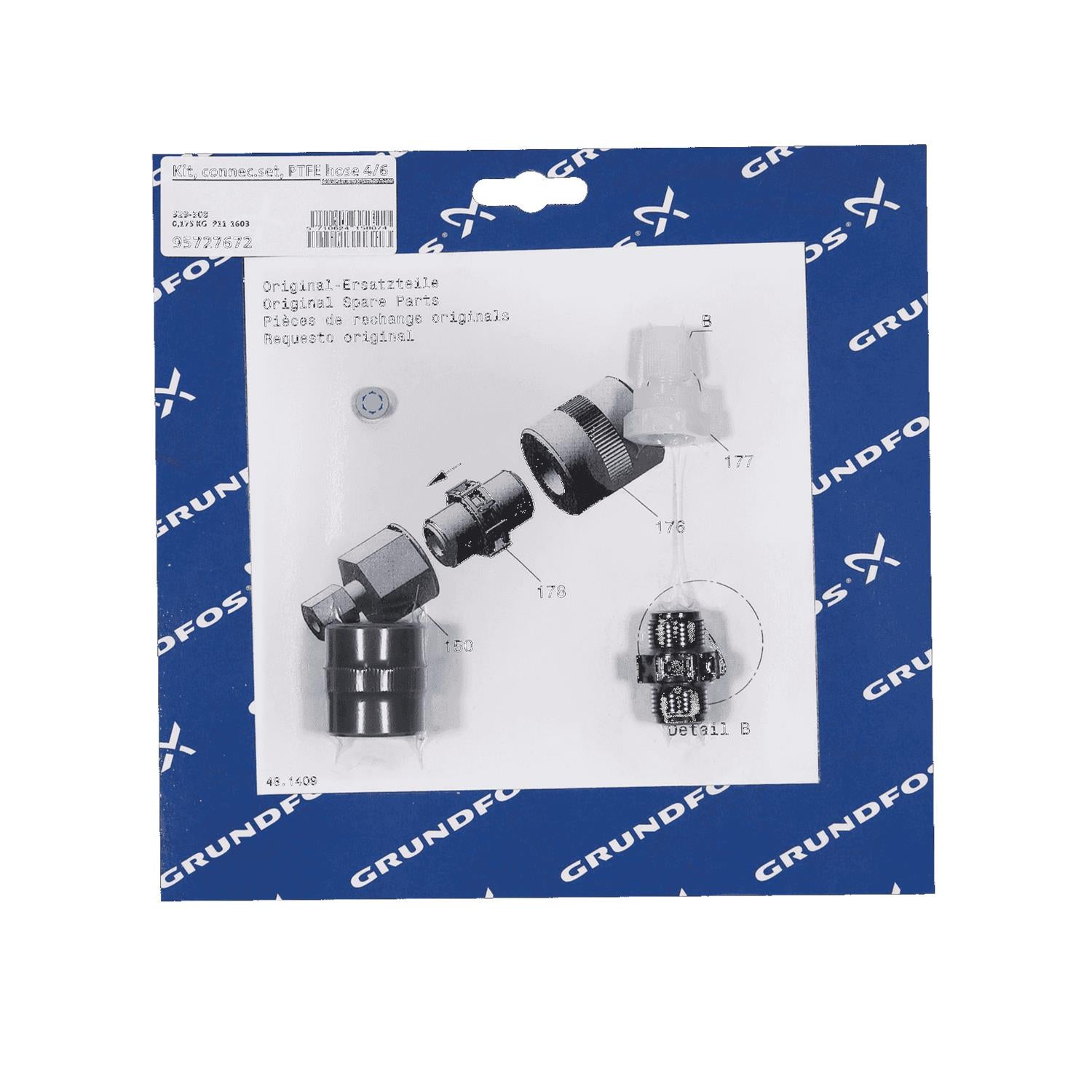 95727672 Grundfos - Kit, Connector PTFE hose 4/6 | Pump Stop